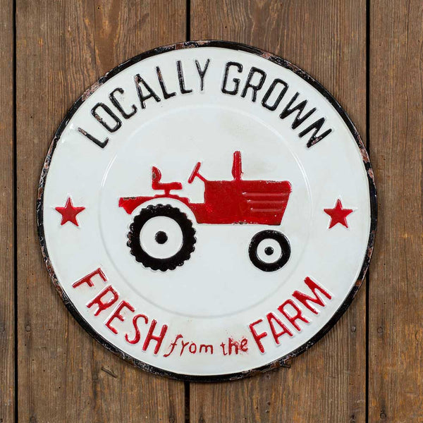 Round Metal FRESH FROM THE FARM Farmer's Market TRACTOR Sign – Glory ...