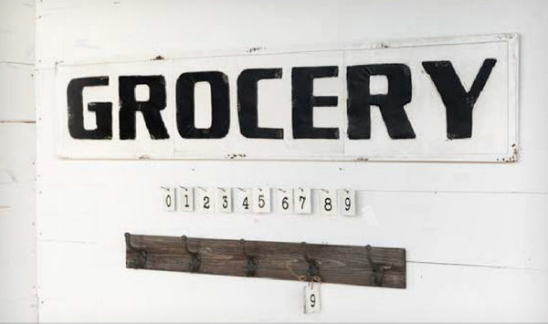 Huge 56" Vintage Inspired Embossed Metal GROCERY Sign – Glory & Grace
